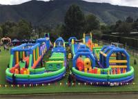 China Large Size Inflatable Fun 5K , Bouncy Castle Assault Course Flexible  Combination for sale