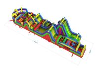China Challenging Inflatable Fun 5K , Obstacle Course Bounce House 59m*12m*6m for sale