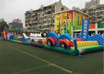 China Colorful Commercial Inflatable Obstacle Course Automatic Cutting Sewing High Strength for sale