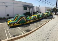 China 90 FT Long Obstacle Course Jumping Castle Crazy Sports Game Puncture Proof for sale
