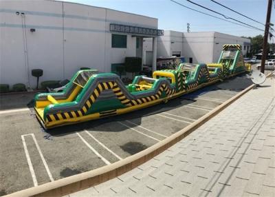 China 90 FT Long Obstacle Course Jumping Castle Crazy Sports Game Puncture Proof for sale