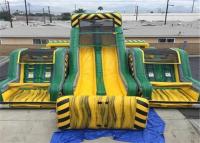China 90 FT Long Obstacle Course Jumping Castle Crazy Sports Game Puncture Proof for sale