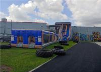China Challenging Yard Giant Inflatable Obstacle Course 30 Meters Long Fireproof for sale