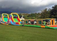 China Funny Outdoor Inflatable Obstacle Course Cartoon Multicolor Long Service Life for sale