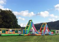 China Funny Outdoor Inflatable Obstacle Course Cartoon Multicolor Long Service Life for sale