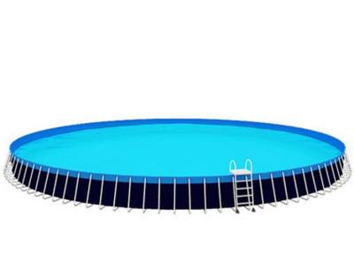 China Round Shaped Outdoor Above Ground Pool Customized Size 0.9mm Tarpaulin PVC for sale