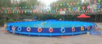 China Round Shaped Outdoor Above Ground Pool Customized Size 0.9mm Tarpaulin PVC for sale