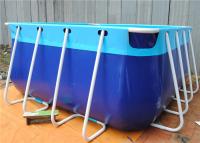 China Training Above Ground Swimming Pools Flame Retardent With Repair Kit Steel Frame for sale