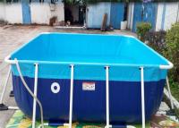 China Training Above Ground Swimming Pools Flame Retardent With Repair Kit Steel Frame for sale