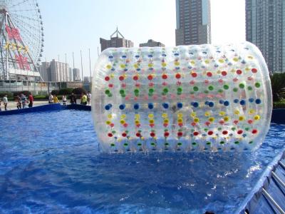 China Transparent Inflatable Water Toys Water Roller Ball Heavy Duty Reinforced for sale