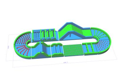 China Outdoor commercial adult gaint inflatable obstacle course kids bouncer castle with blowers  PO-0522 for sale