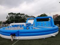 China Outdoor commercial adult gaint inflatable obstacle course kids bouncer castle with blowers  PO-0522 for sale