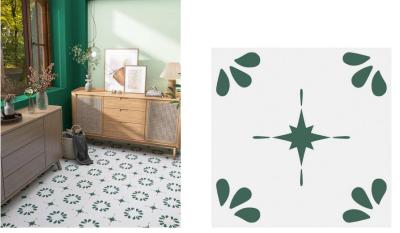 China Floor Aesthetic Flower Pattern Ceramic Decorative Wall Tile for sale