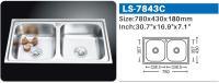 China Large Electroplated 201 Stainless Steel Kitchen Sink Double 2 Compartment for sale