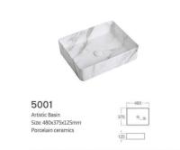 China Marble Look Textured Bathroom Sanitary Ware Art Ceramic Engineered Wash Basin for sale