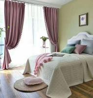China Tailored Double Layer Polyester Window Valance Curtains Readymade For Living Room for sale
