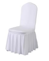 China Polyester Wedding Pleated Skirt Chair Ruched Red White Banquet Hall Dining for sale