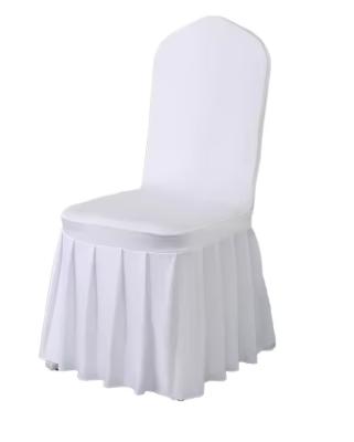 China Polyester Wedding Pleated Skirt Chair Ruched Red White Banquet Hall Dining for sale