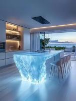 China Epoxy Resin Dining Table - Water Ripple Pattern , Mid - century Modern Vibe Ideal for Contemporary Home Office Decor for sale