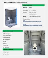 China Wholesale Outdoor HDPE Prefab Plastic Portable Toilet Cabin Modern Chemical Toilet UV-proof Public Toilet Cabin Modern Mobile WC Mobile Toilet for Outdoor Events for sale