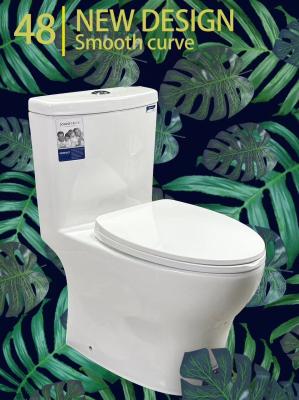 China One Piece Ceramic WC Toilet with Siphon Jet Flushing and Dual-Flush for Modern Bathrooms for sale