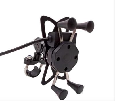 China Universal 9-24V X Claw Motorcycle Phone Mount With Usb Charger for sale