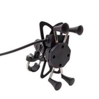 China OEM Motorcycle Cell Phone Bracket , RoHS 0.5KG Bike Handle Mobile Stand for sale