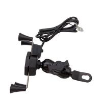 China 2.5A 5'' Waterproof Motorcycle Phone Holder With Charger 360degree Rotation for sale