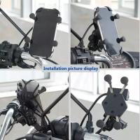 China 2.5A 5'' Waterproof Motorcycle Phone Holder With Charger 360degree Rotation for sale