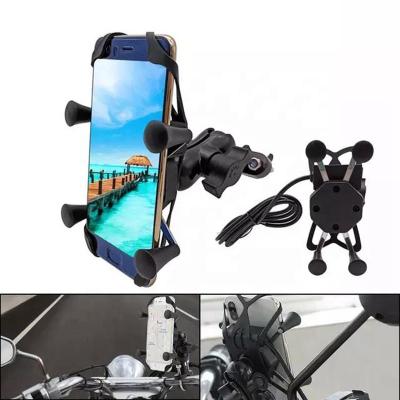 China GPS 12V 2.4A Dirt Bike Handlebar Phone Mount 360D Rotation for sale