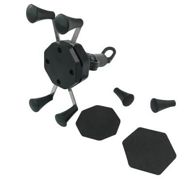 China Anti Oxidative PVC X Claw Motorcycle Phone Mount 360D Rotatable for sale