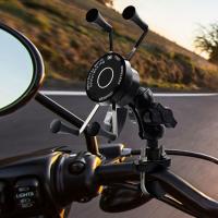 China 3 In 1 Motorcycle Wireless Charger Mount , FCC 5V 1.5A Motorcycle Phone Grip for sale