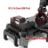 China ABS 5V 2.1A Dual Usb Port Motorcycle Phone Holder For Iphone 11 for sale