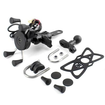 China Navigation Two Wheeler Mobile Holder , FCC 5V 2A Dirt Bike Iphone Mount for sale