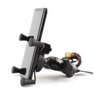 China Navigation Two Wheeler Mobile Holder , FCC 5V 2A Dirt Bike Iphone Mount for sale
