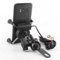 China Navigation Two Wheeler Mobile Holder , FCC 5V 2A Dirt Bike Iphone Mount for sale