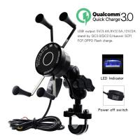 China 7.5W 2A X Claw Motorcycle Phone Mount With 3 In 1 Wireless Charger for sale