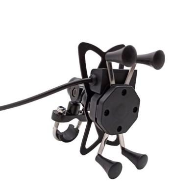 China Usb Charger Motorcycle Mobile Stand , 360degree 0.5KG Cell Phone Handlebar Mount for sale