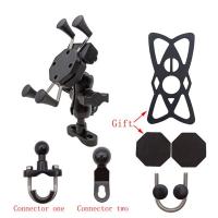 China GPS 2.4A Aluminum ABS X Claw Motorcycle Phone Mount 0.6KG Weight for sale