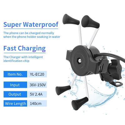 China MORFAYER Dirt Bike Cell Phone Mount , 140cm 12W Bicycle Cell Phone Holder for sale