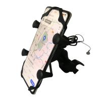 China Wholesale 360 Rotation Mobile Phone Mount Holder Bracket Motorcycle Phone Holder With Usb Charger for sale