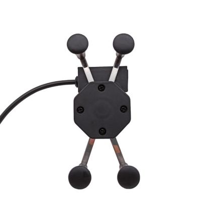 China Scooty 12V-24V X Claw Motorcycle Phone Mount With 2A Usb Charger for sale