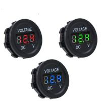 China Waterproof Round Motorbike Volt Meter , Mini 12v Led Voltmeter for sale