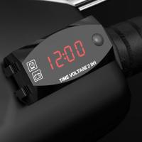 China IP67 Digital Calibrate Led Motorcycle Volt Meter 120cm Wire Length for sale