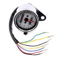 China Modified Retro Motorcycle Speedometer , 12V Dual Mileage Led Rpm Gauge for sale