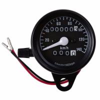 China Black 12V Motorcycle Digital Speedometer , CE 140km/H Universal Motorcycle Speedometer for sale
