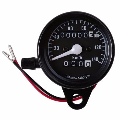 China Black 12V Motorcycle Digital Speedometer , CE 140km/H Universal Motorcycle Speedometer for sale