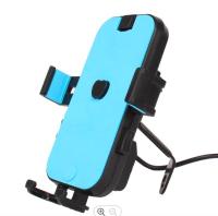 China ABS 5V 2.1A Iphone 11 Motorcycle Mount , Dual Usb Phone Stand For Motorcycle for sale