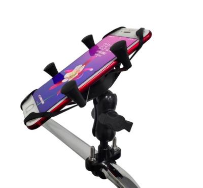 China X Shape 3.5-6.5 Inch E Bike Cell Phone Holder , 360D Mountain Bike Phone Mount for sale