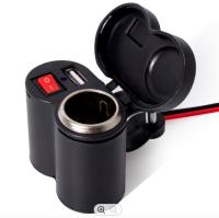 China Cell Phone 5V 2A Motorcycle USB Charger Cigarette Lighter 130cm Wire for sale